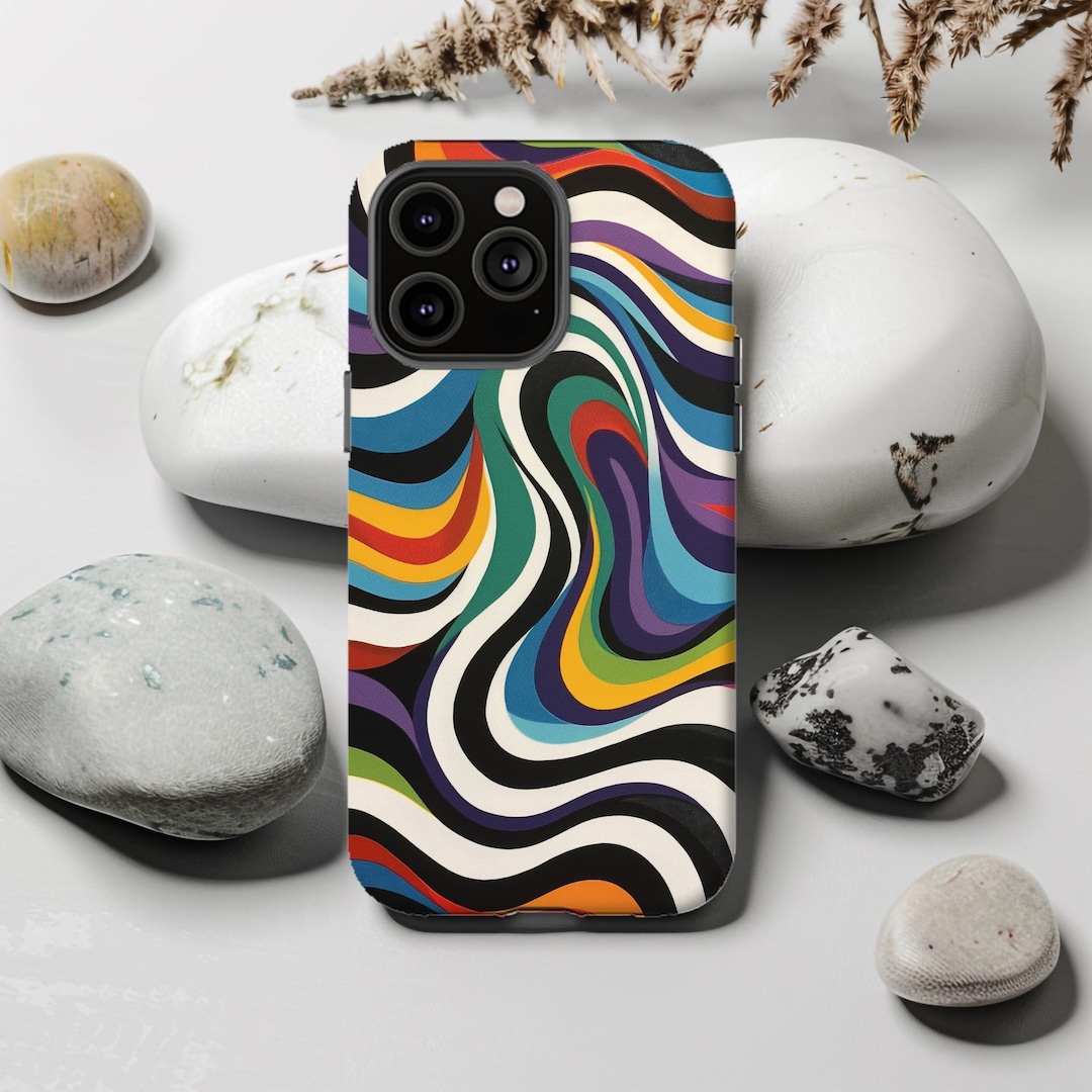 Personalized Optical Illusion Phone Case, Kinetic Pop Art Bridget Riley ...