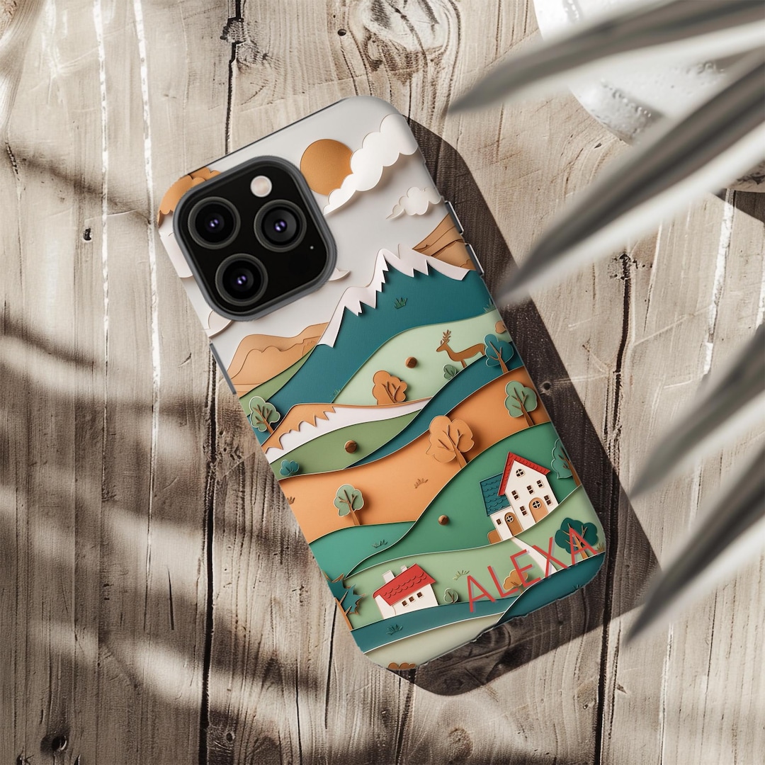 Paper Collage Cottagecore Phone Case Whimsical Cutout Design Cozy ...