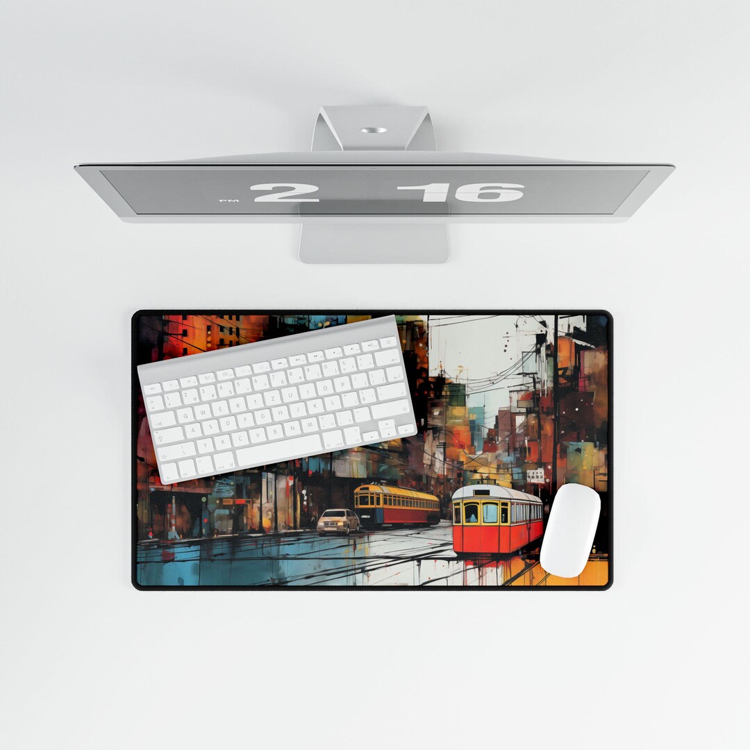Personalized Urban Streetscape Desk Mat Fun City Art Mouse Pad Large ...