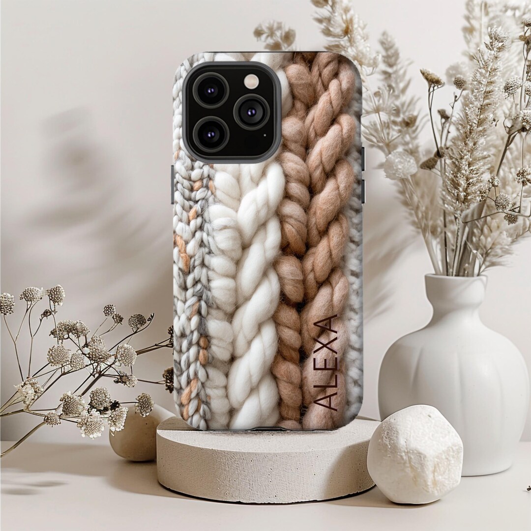 Knitted Cozy Sweater Cottagecore Phone Case, Soft Chunky Knit Hygge ...