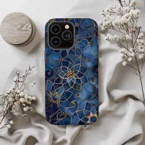 Moroccan Tile Mosaic Phone Case Vibrant Floral Look With Faux Gold ...