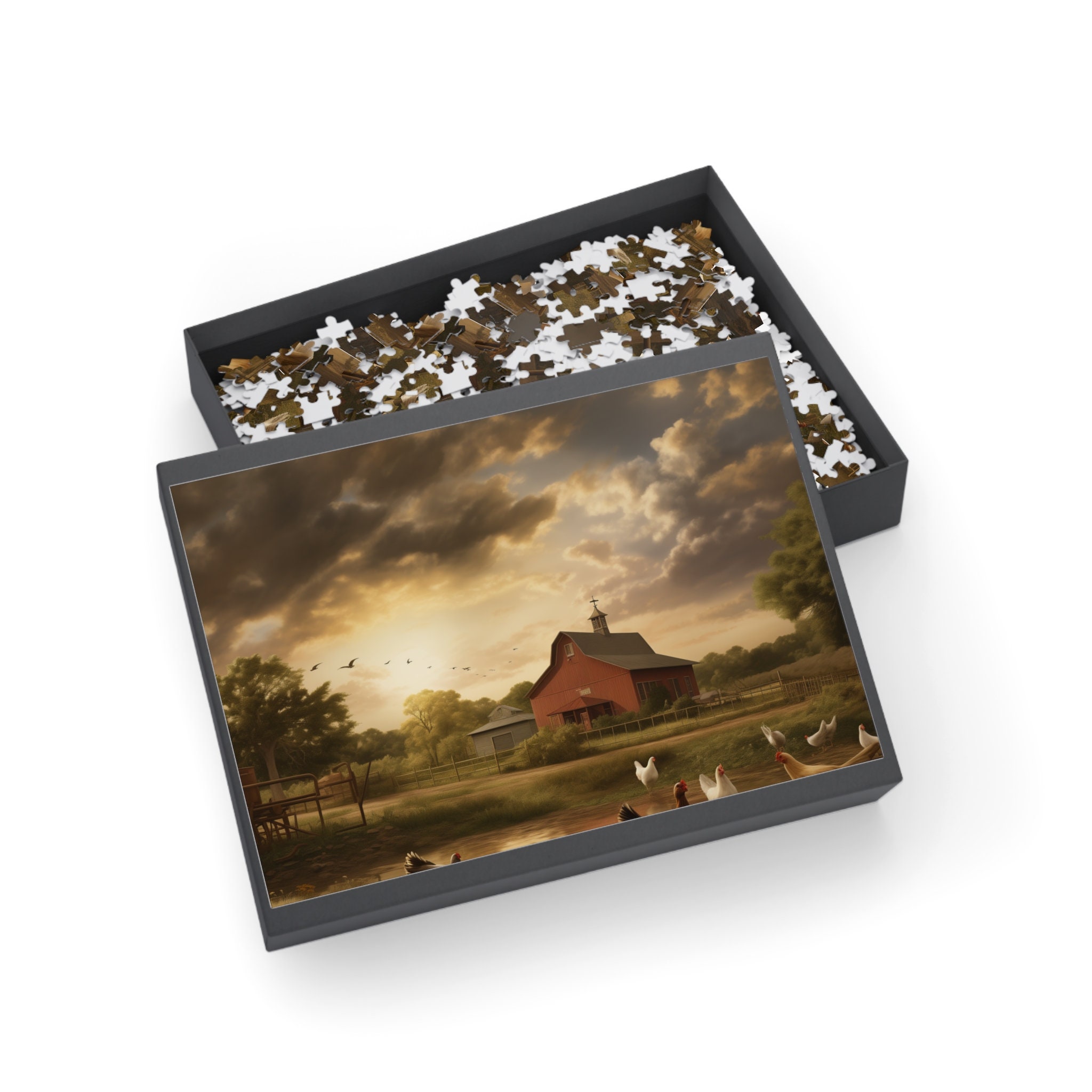 Harmony on the Farm: Artistic Farm Scene Puzzle 1000 Pieces - Etsy