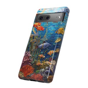 Underwater Mosaic Aquarium Phone Case: Tropical Fish Coral Reef - Etsy