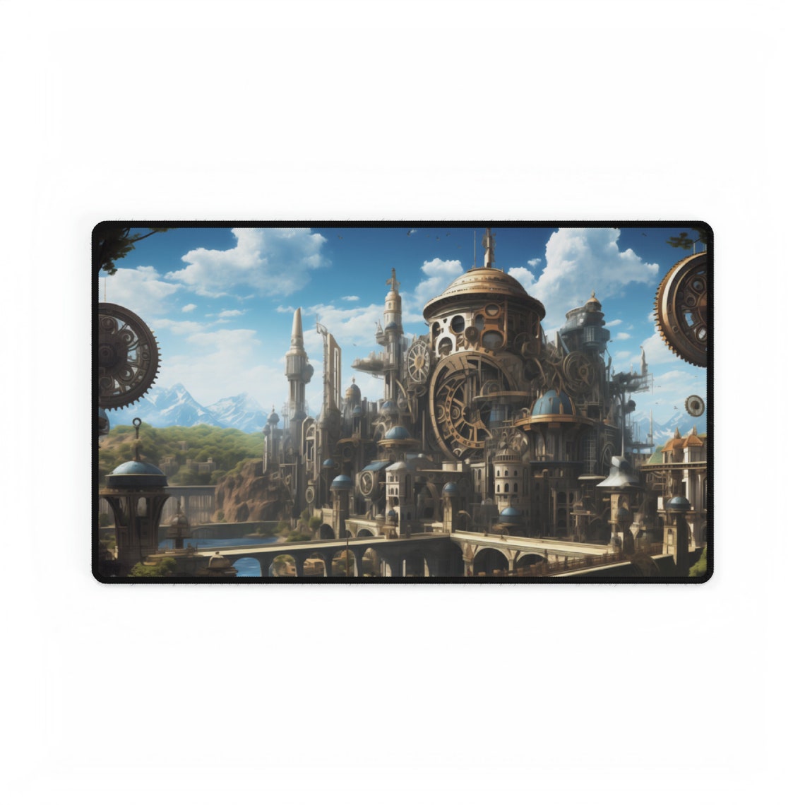 Steampunk Cityscape Desk Mat With Mesmerizing Urban Landscape - Etsy