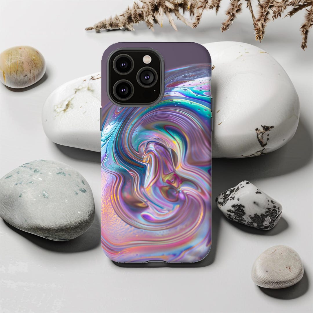 Iridescent Soap Bubble Phone Case: Pearlescent Swirls & Reflections - Etsy