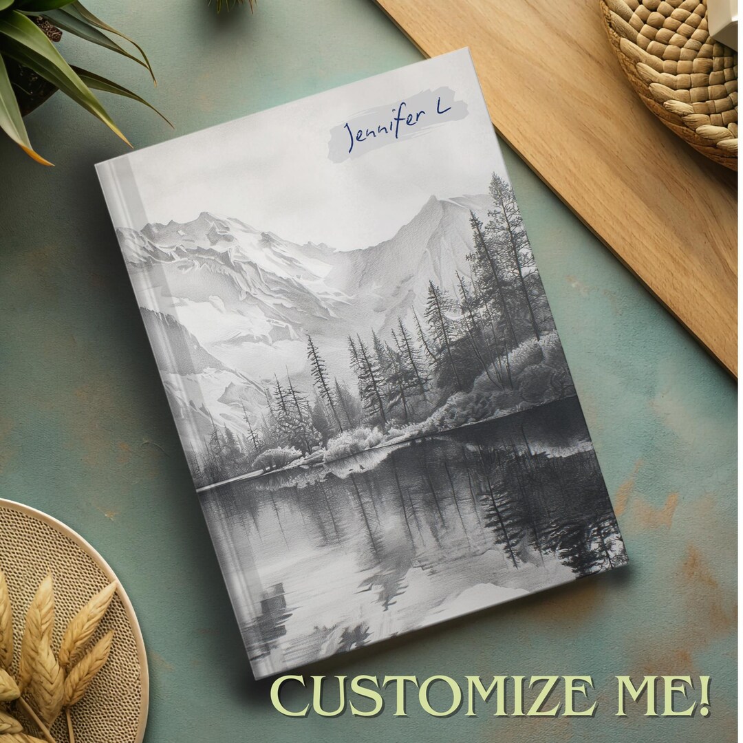 Personalized Mountain Sketch Journal: Charcoal Landscape Notebook ...