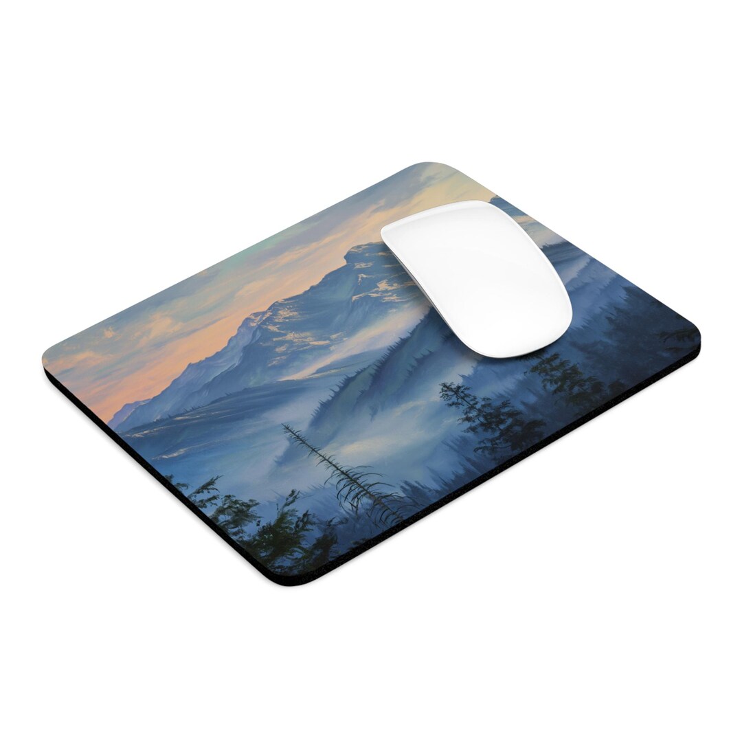 Mountain Range Meditation Mouse Pad, Nature Desk Art, Zen Office Decor ...