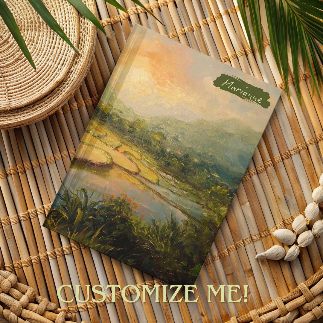 Personalized Bali Rice Fields Journal: Travel Meditation Notebook ...