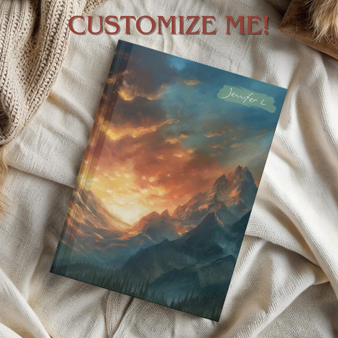 Personalized Mountain Twilight Journal: Rugged Peaks, Moody Landscape ...
