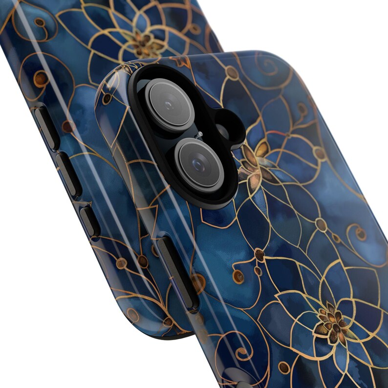 Moroccan Tile Mosaic Phone Case Vibrant Floral Look With Faux Gold ...