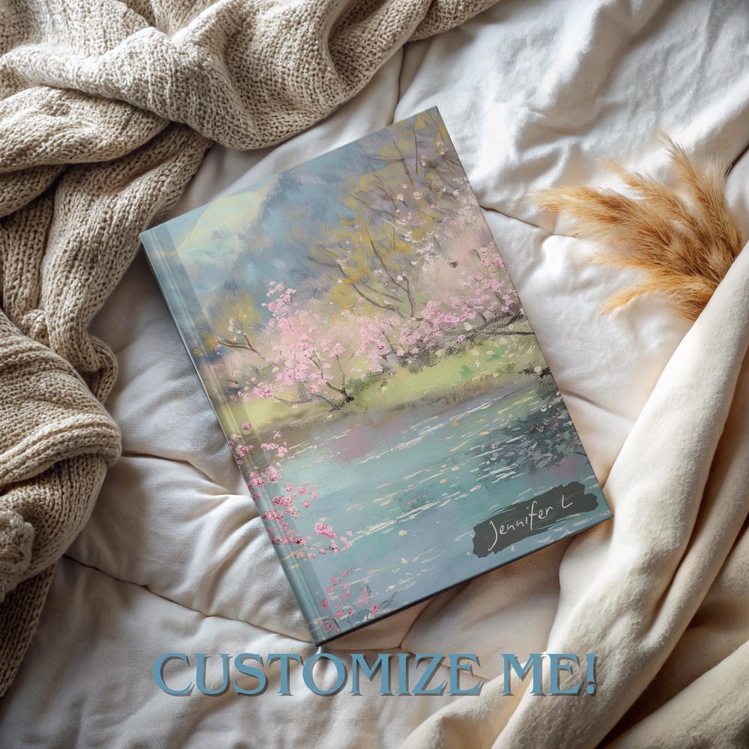 Personalized Cherry Blossom Journal: Japanese Sakura Art Notebook ...