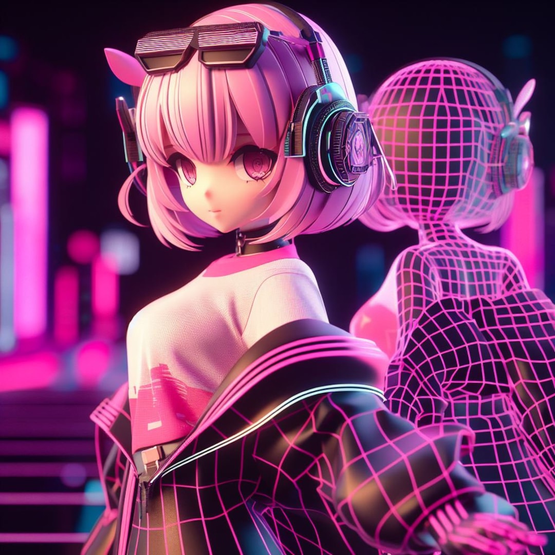 Holographic Neon Cyberpunk Virtual Design - Etsy