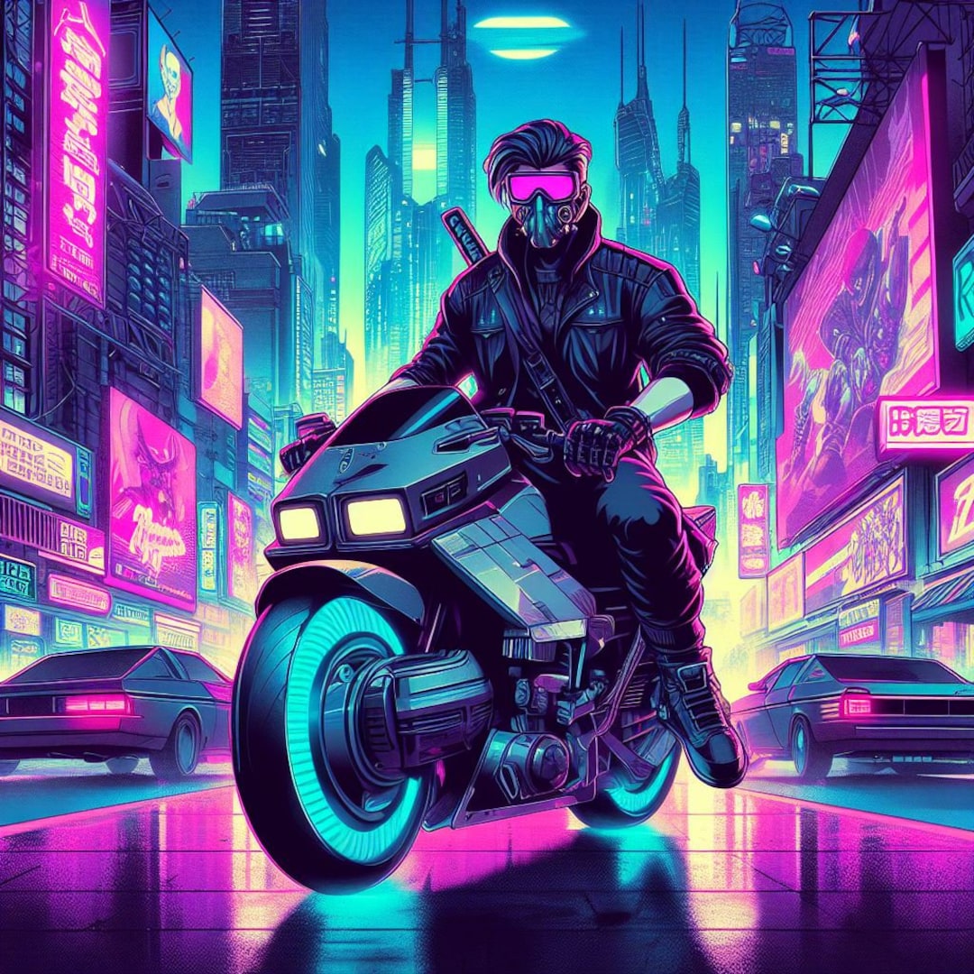 Retro Cyberpunk Background - Etsy