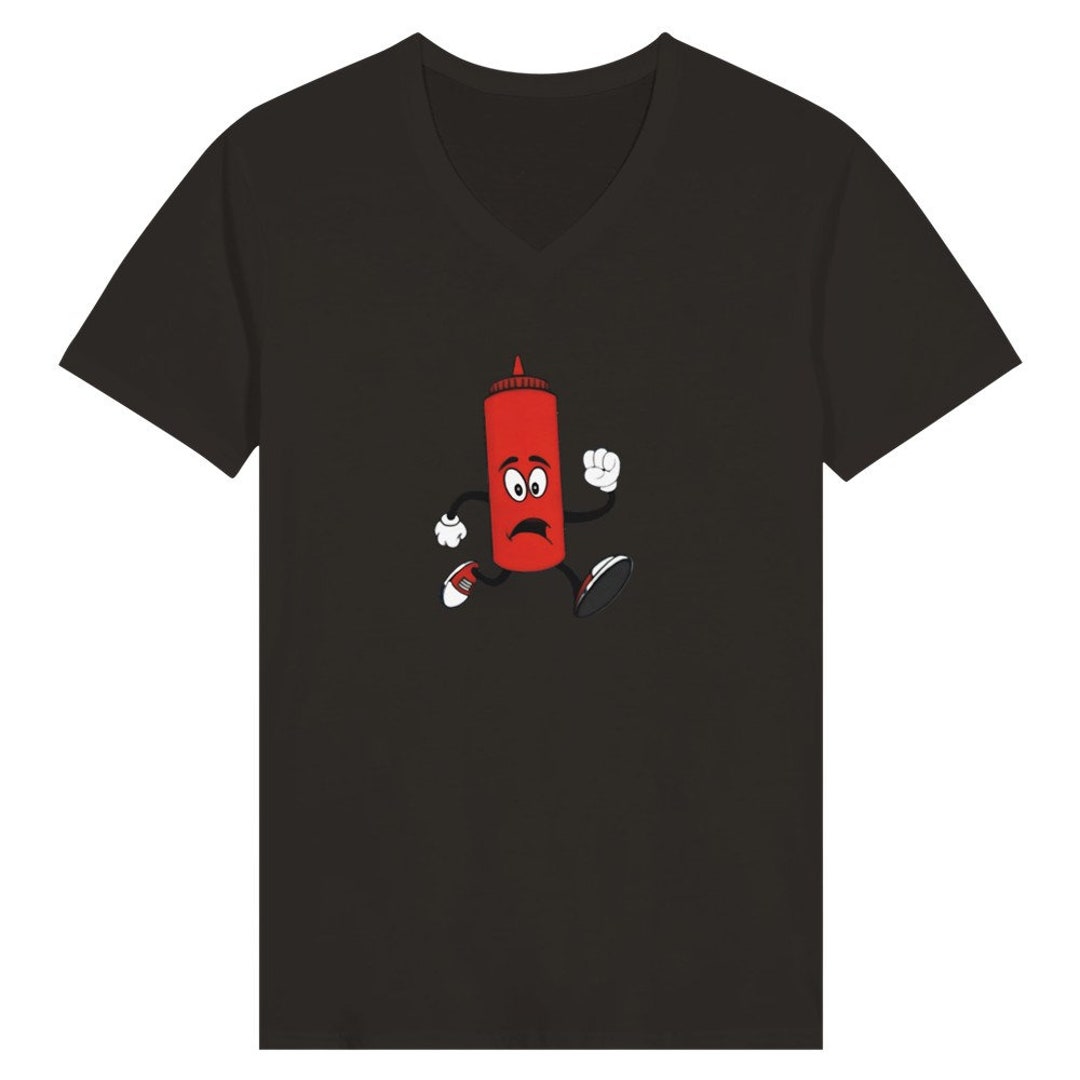 Scared Ketchup Premium Womens V Neck T Shirt In 3 Colors Etsy