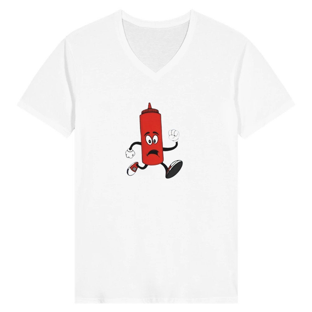 Scared Ketchup Premium Womens V-neck T-shirt in 3 Colors - Etsy