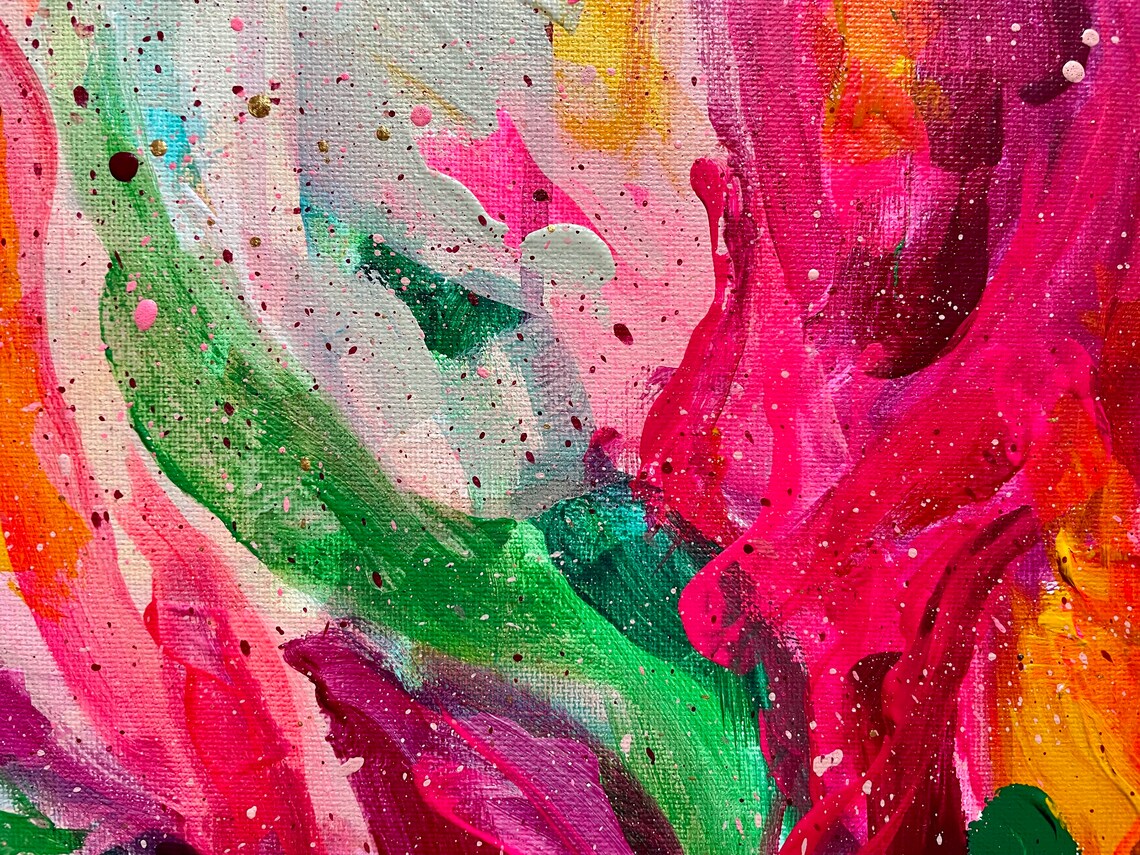 Acrylic Abstract Painting where Does the Sun Go in My Garden 24x20 ...