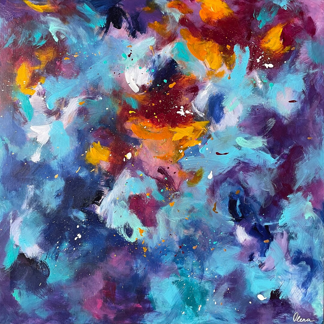 Abstract Unique Acrylic Painting "my Deep Dark Secrets" 34x34 - Etsy