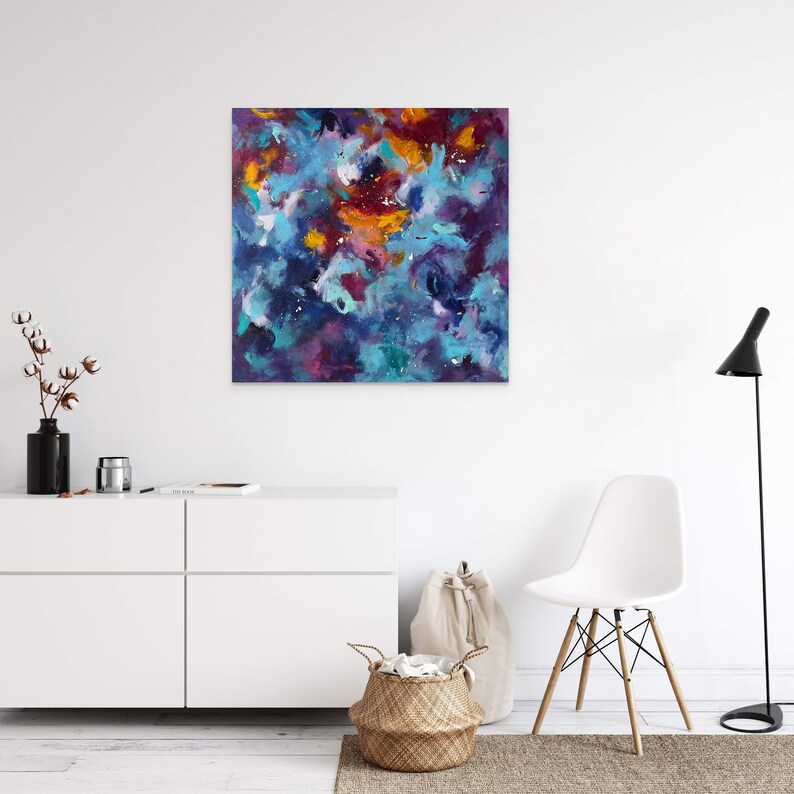 Abstract Unique Acrylic Painting "my Deep Dark Secrets" 34x34 - Etsy