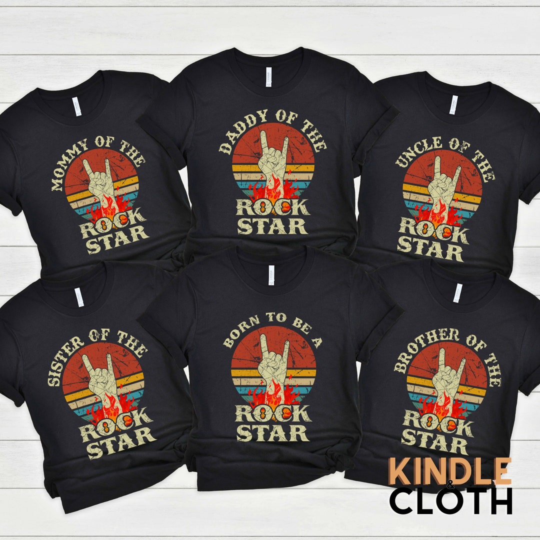 Matching Born to Be a Rockstar Birthday Family Group T-shirts Rock Star ...