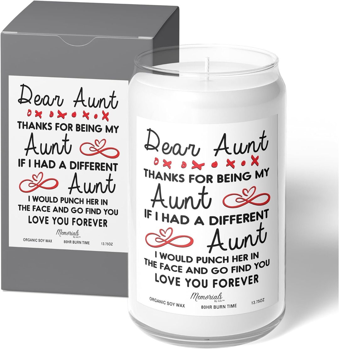Dear Aunt Thank You for Being My Aunt Funny Candle Gift Premium Scented ...