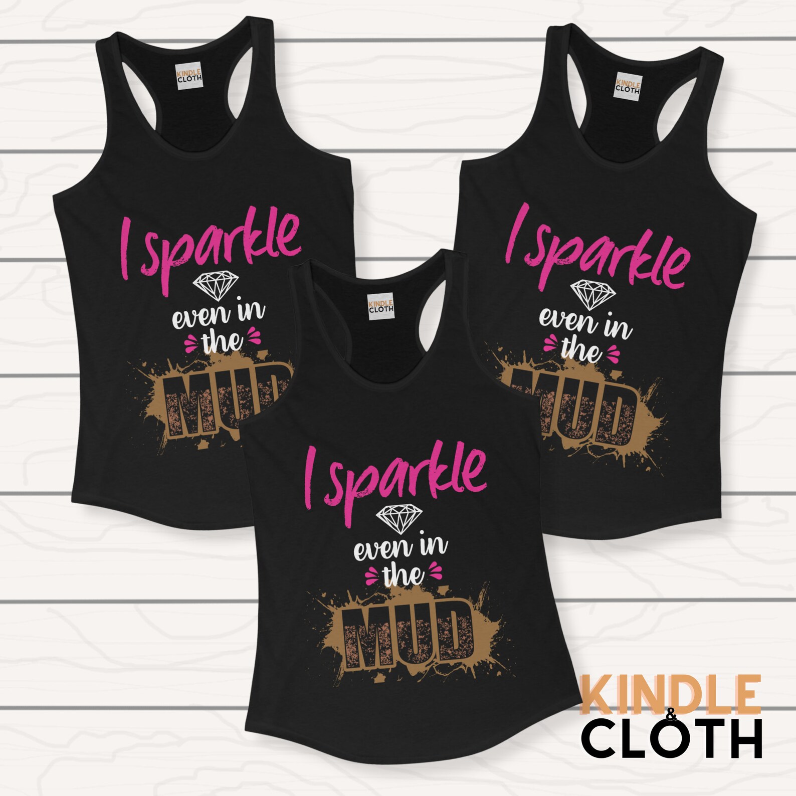 Mud Run Tank Top for Women Sparkle in the Mud Matching Team Mud Run ...