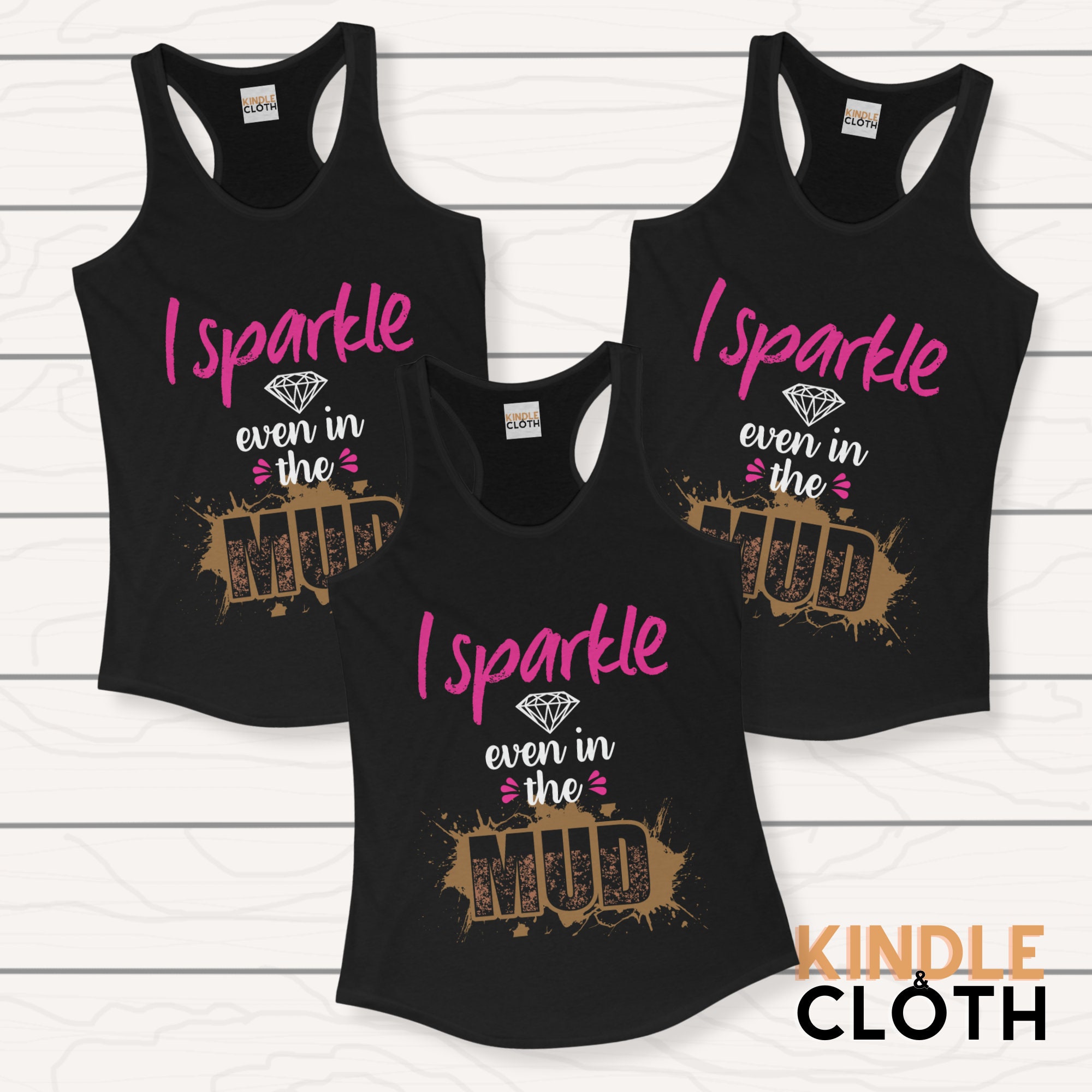 Mud Run Tank Top for Women Sparkle in the Mud Matching Team Mud Run ...