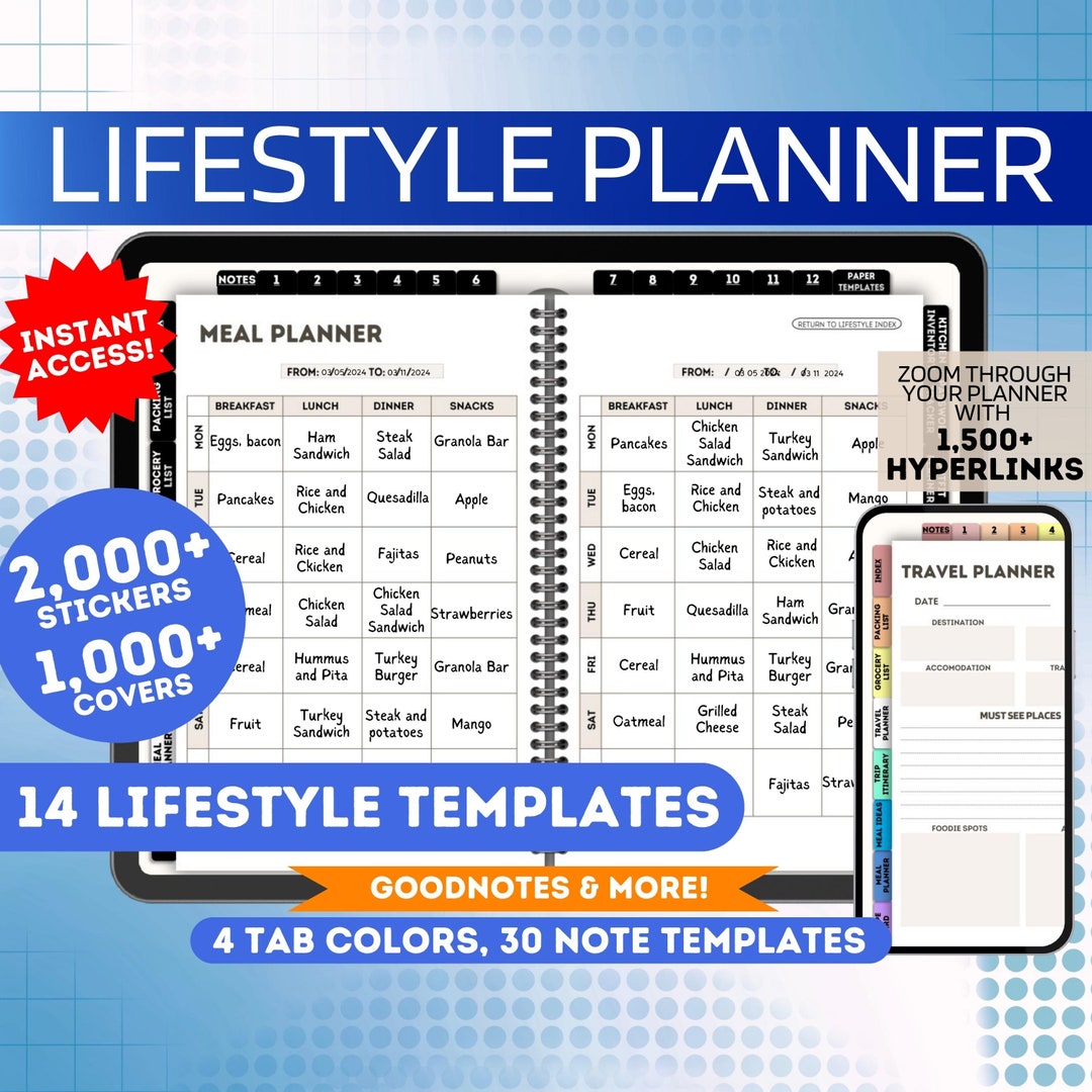 Lifestyle Planner, Lifestyle Tracker, Travel Planner, Meal Planner and ...