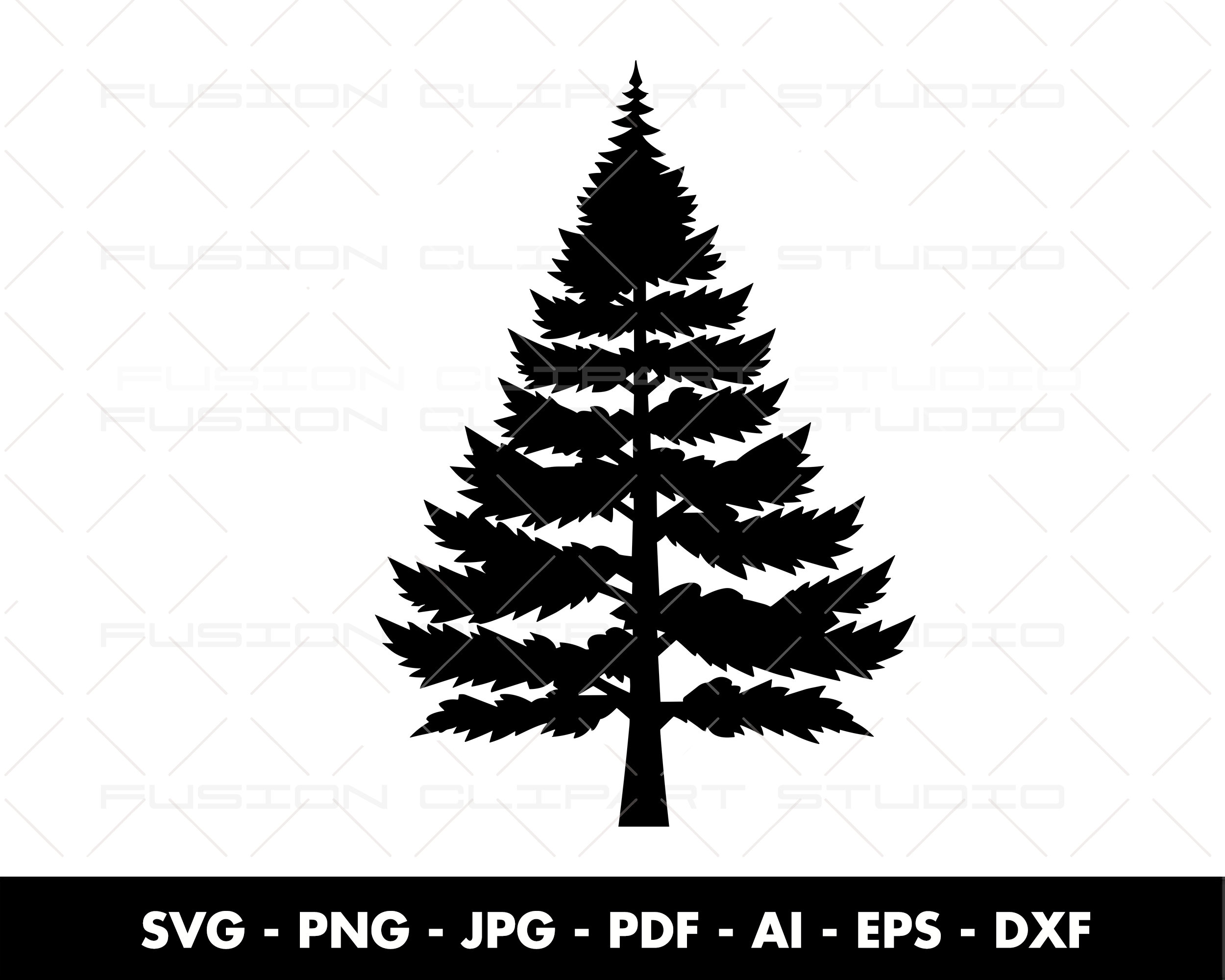 Pine Tree Vector Design, Pine Svg Silhouette Svg Christmas Svg Pine Cut ...