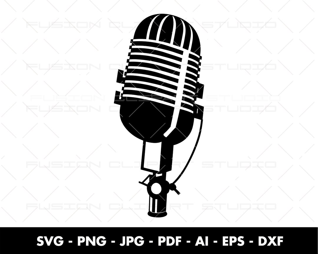 Microphone Svg Mic Svg Retro Microphone Svg Clipart Vector Music Svg ...