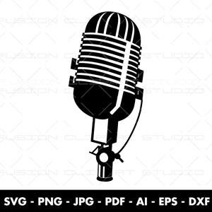 Microphone Svg Mic Svg Retro Microphone Svg Clipart Vector Music Svg ...