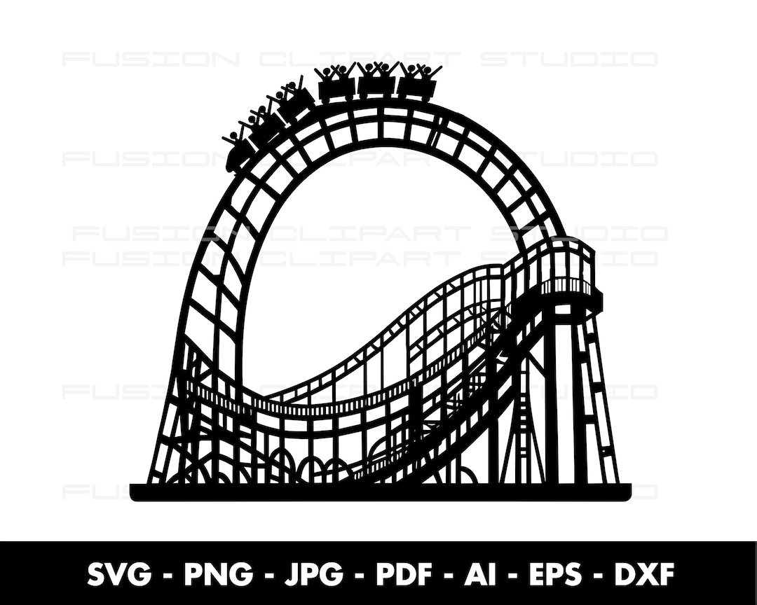 Roller Coaster Cut File, Roller Coaster SVG, Roller Coaster DXF, Roller ...