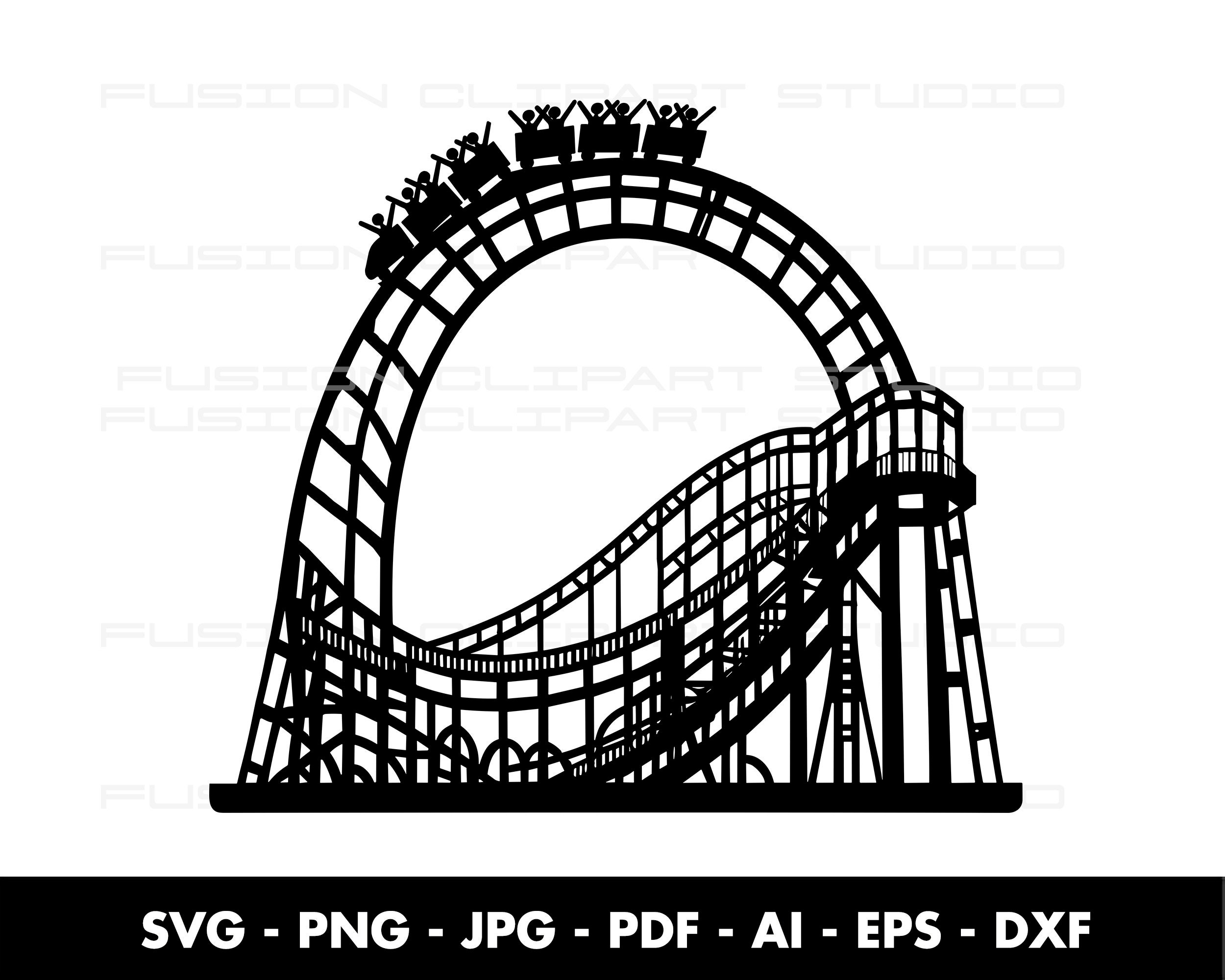 Roller Coaster Cut File, Roller Coaster SVG, Roller Coaster DXF, Roller ...