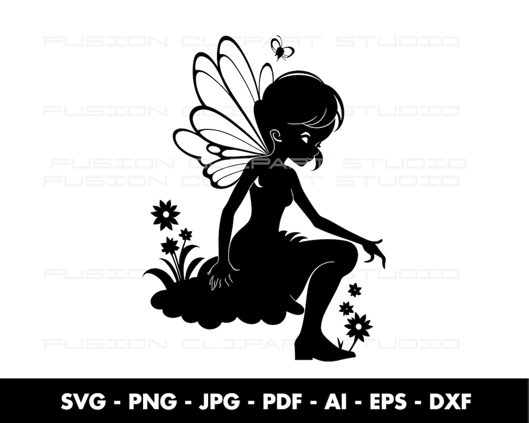 Fairy Clipart Image, Fairy Outline SVG Bundle, Fairy Outline Svg, Fairy ...