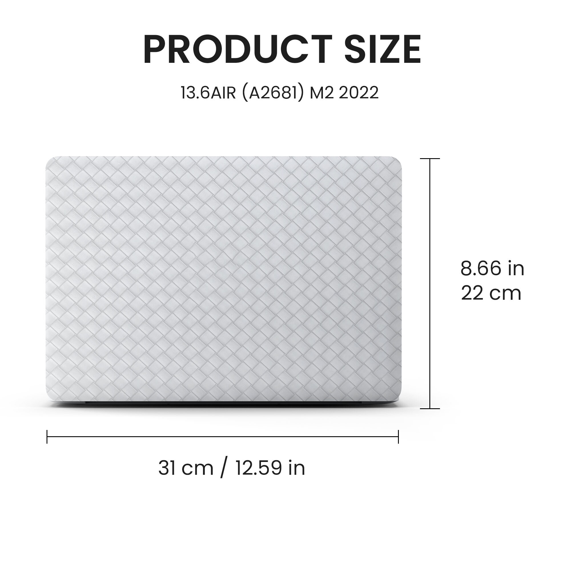 White Woven MacBook Hard Shell Case, Fits Air13 M2/pro13 M1/pro 14 ...