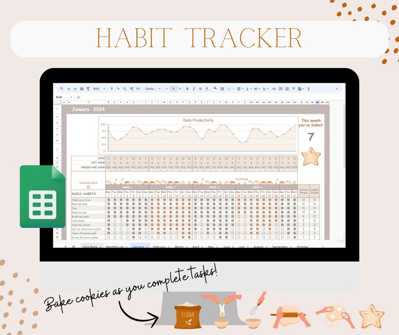 Habit Tracker | to Do List Spreadsheet | Google Sheets | Digital ...