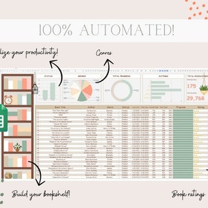 Reading Track Google Sheets | Book Tracker Spreadsheets | Book & Audiobook | Google Sheets ...