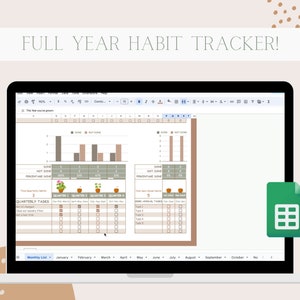 Growing Flower Habit Tracker Spreadsheet | Google Sheet | Digital ...