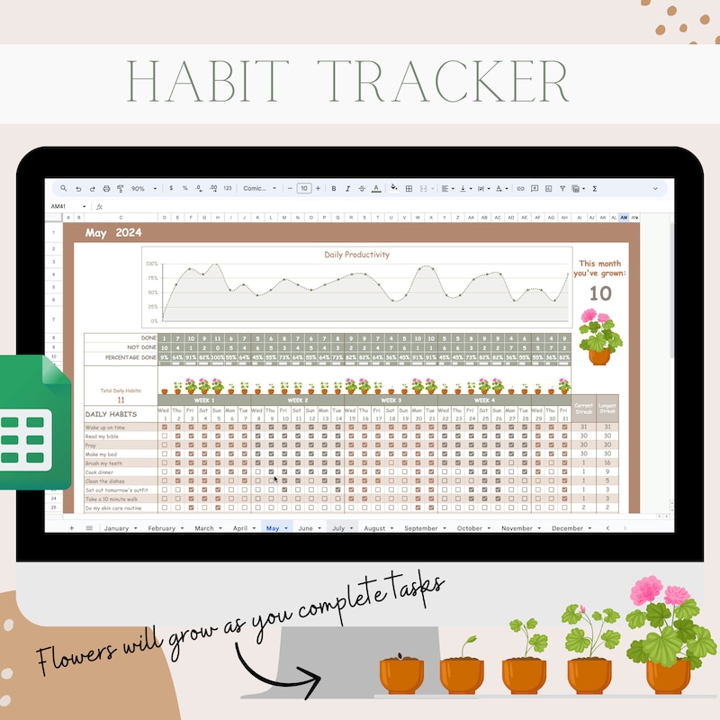 Growing Spreadsheet - Etsy