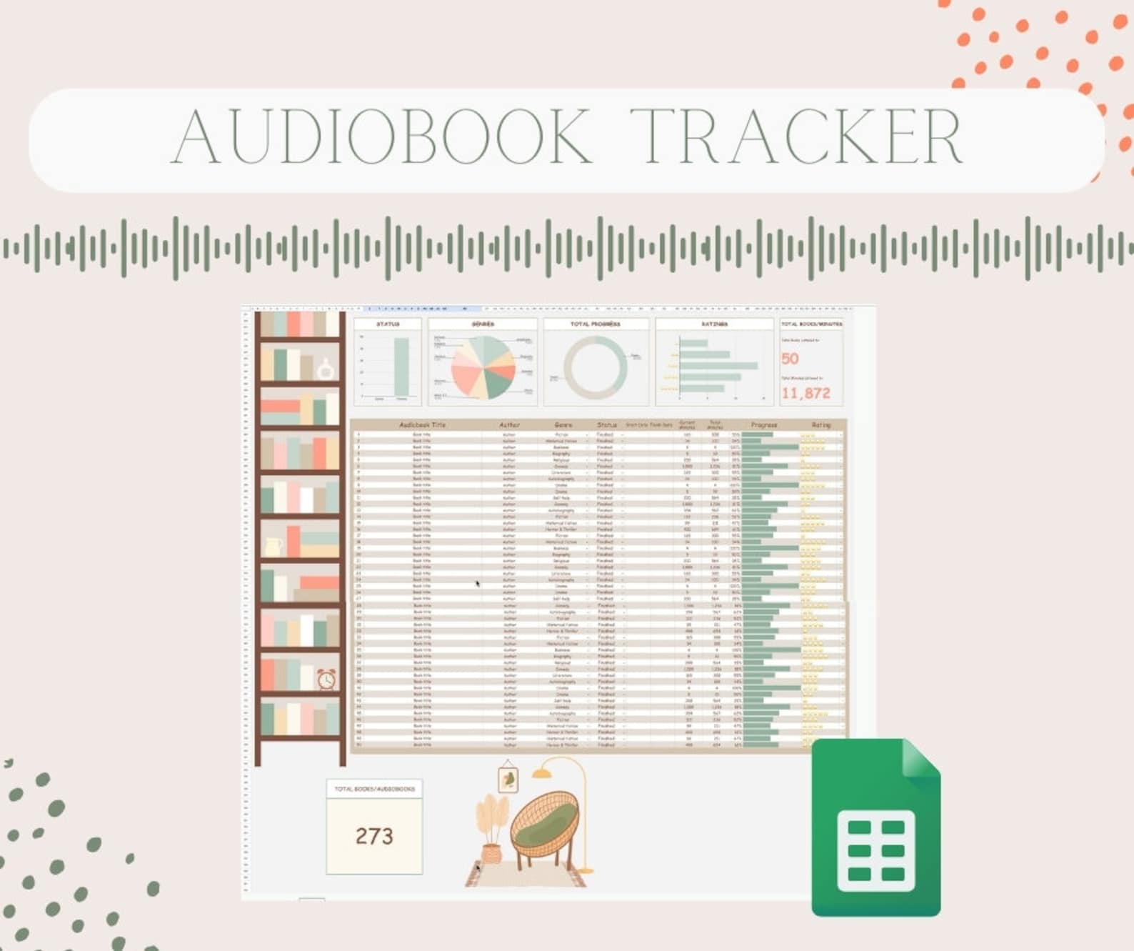 Reading Track Google Sheets | Book Tracker Spreadsheets | Book ...