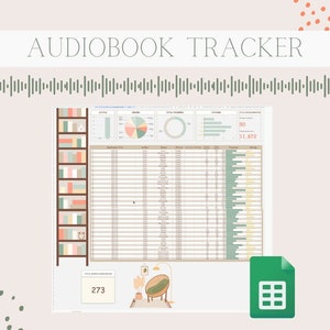 Reading Track Google Sheets | Book Tracker Spreadsheets | Book & Audiobook | Google Sheets ...