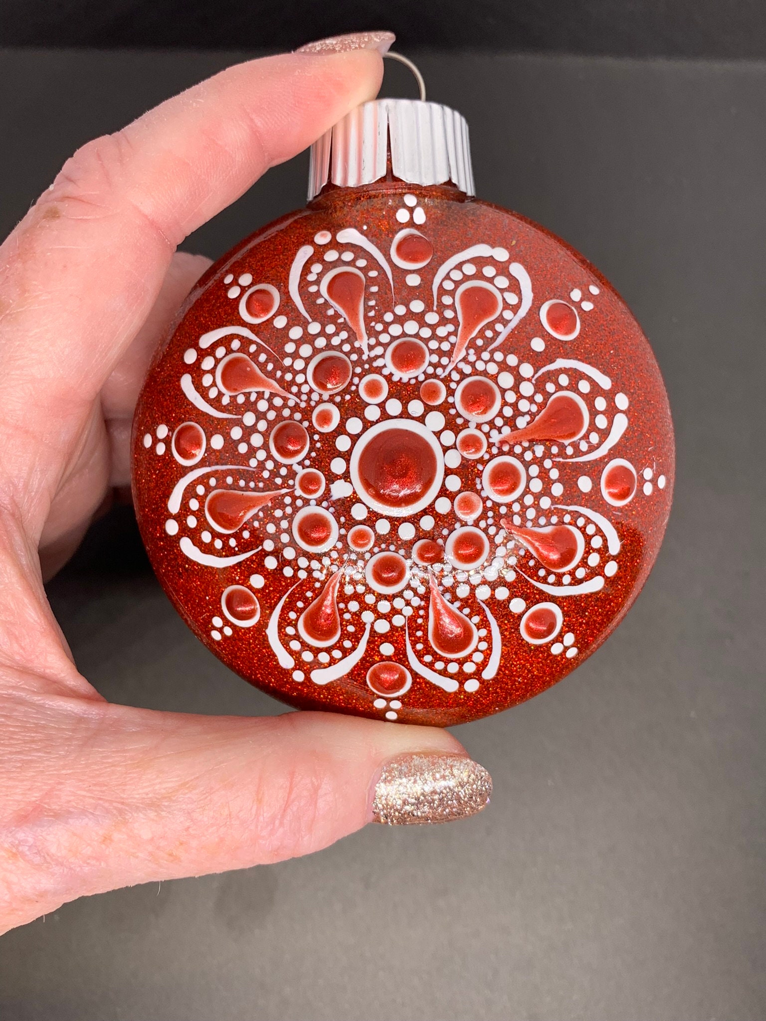 Christmas Ornament, 3-inch Ornament, Plastic Ornament, Mandala Dot Art ...
