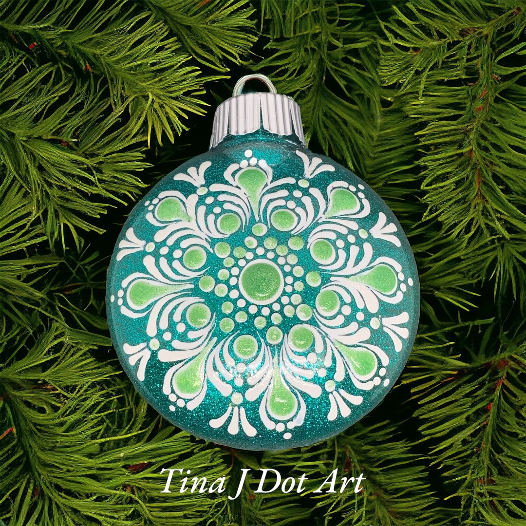 Christmas Ornament, 3" Christmas Ornament, Mandala Dot Art - Etsy