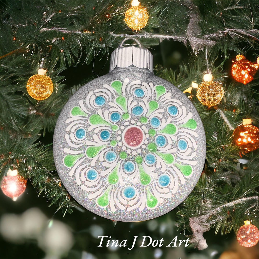 Christmas Ornament, 3" Christmas Ornament, Mandala Dot Art - Etsy