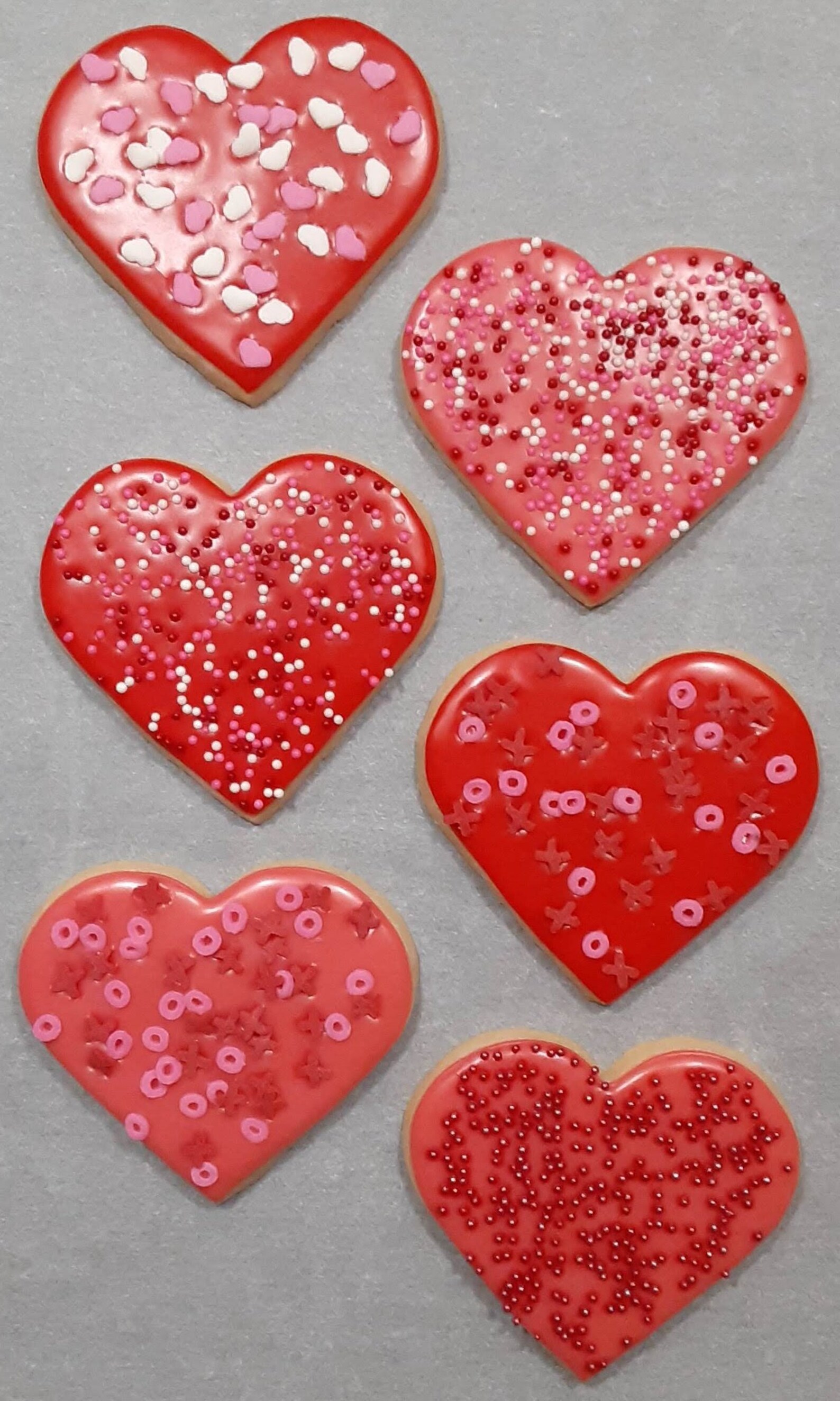 Valentine's Day Iced Sugar Cookie Hearts With Sprinkles - Etsy
