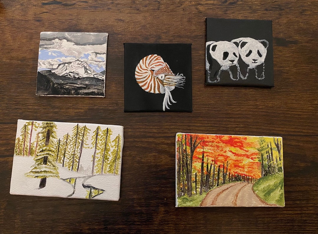 Tiny Original Paintings Miniature Gouache Paintings - Etsy