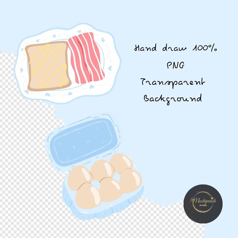 Kawaii Breakfast Clipart – Food Illustrations PNG Set (digital Download ...