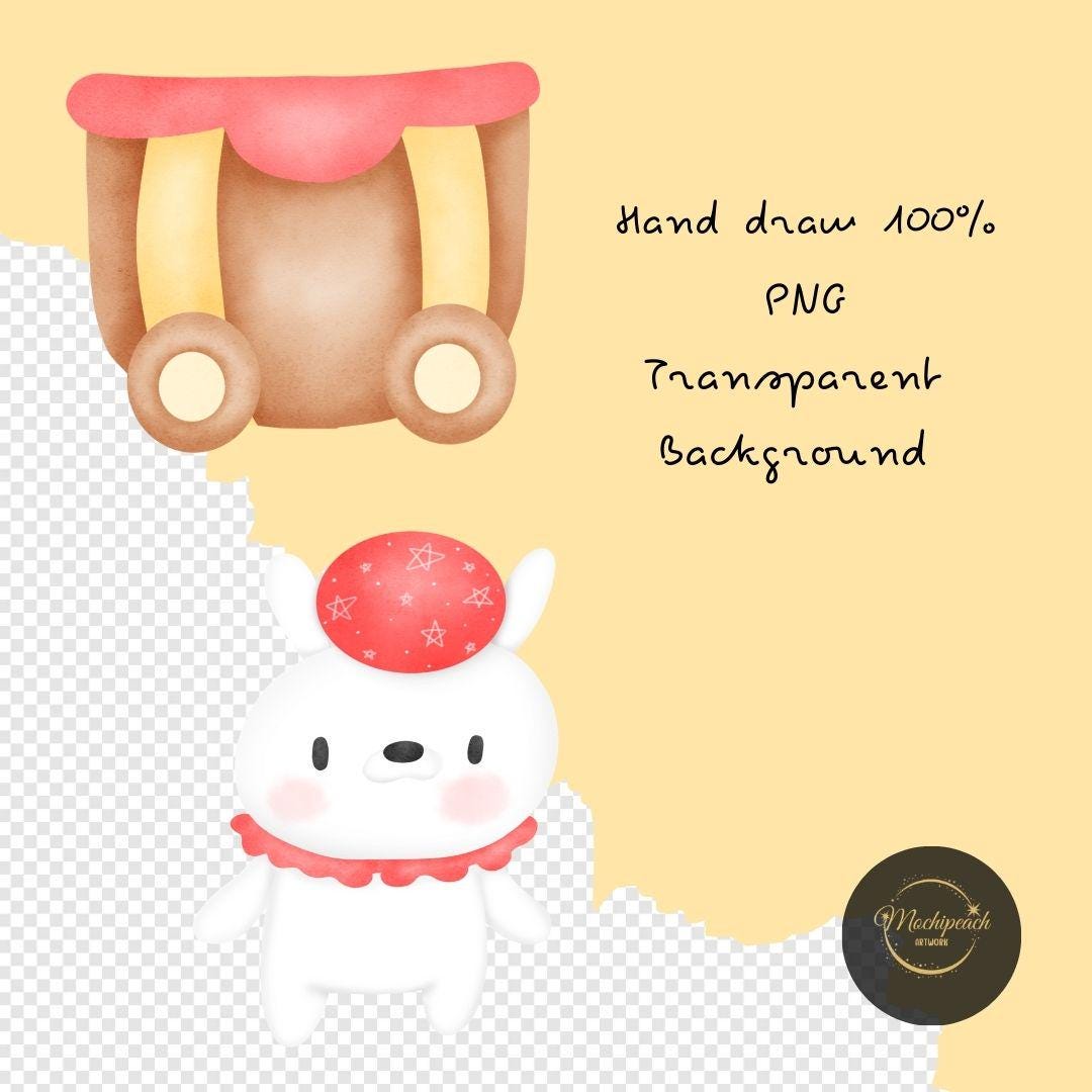Circus Bunny Clipart | Hand-drawn Rabby Circus Illustrations - Etsy