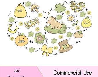 St. Patricks Day Capybara Clipart, Groovy Capybara St. Patricks Day ...