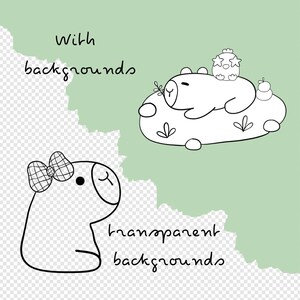 St. Patrick's Day Capybara Clipart: Groovy Hand-drawn PNG Graphics ...