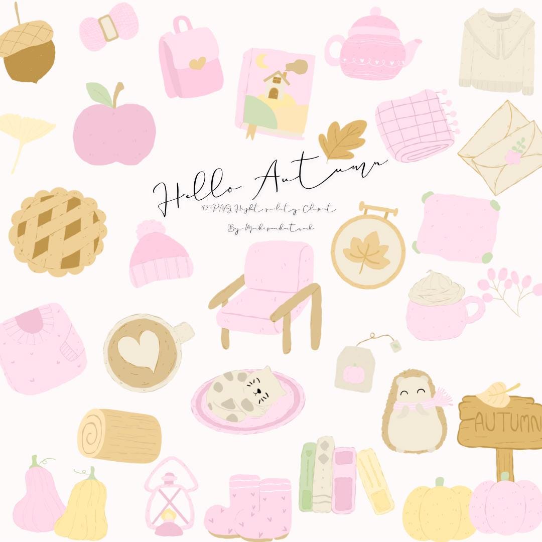 Hand-drawn Hello Autumn PNG | Fall Clipart for Sublimation & Stickers ...